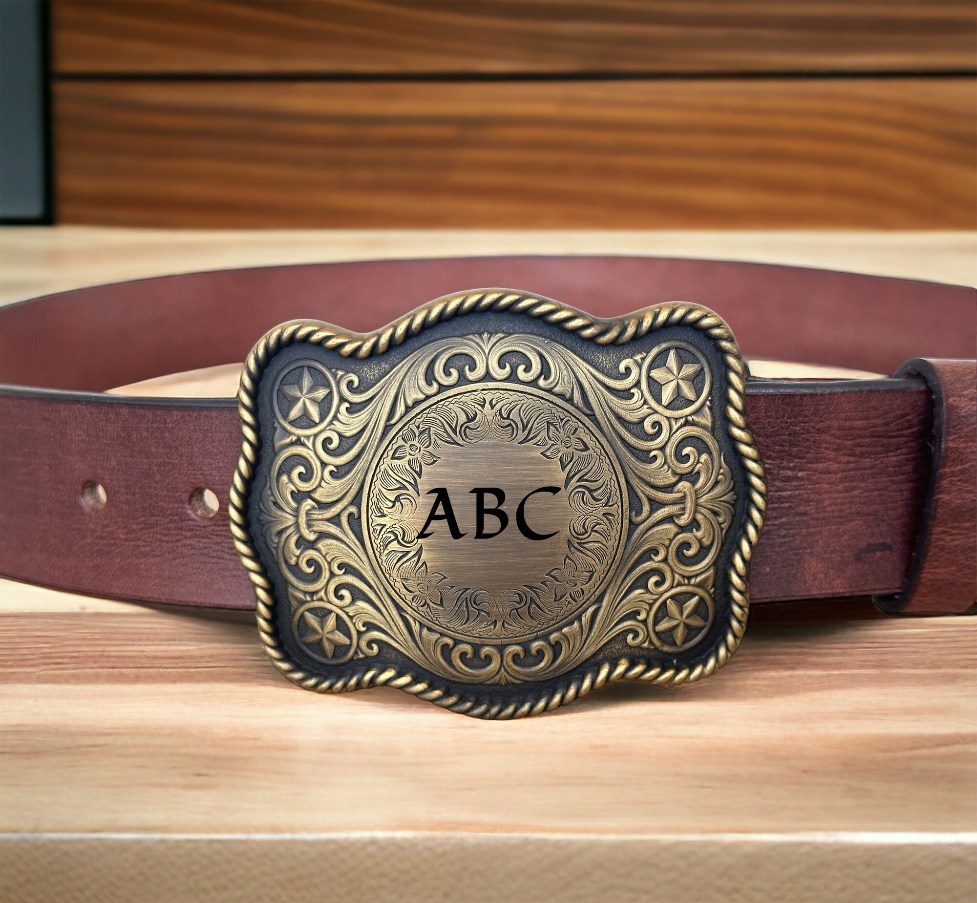 Personalized Western Belt Buckles Men Women, Initial Replacement Cowboy ...