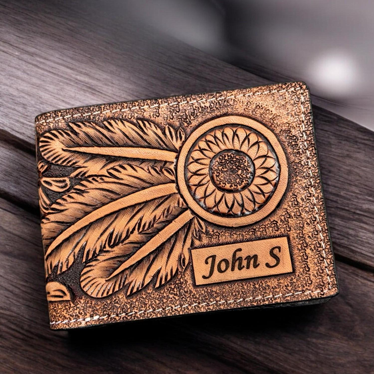 Personalized Western Tooled Leather Wallet for Men and Woman, Custom ...
