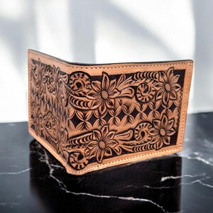 Personalized Western Tooled Leather Wallet for Men and Woman, Custom ...