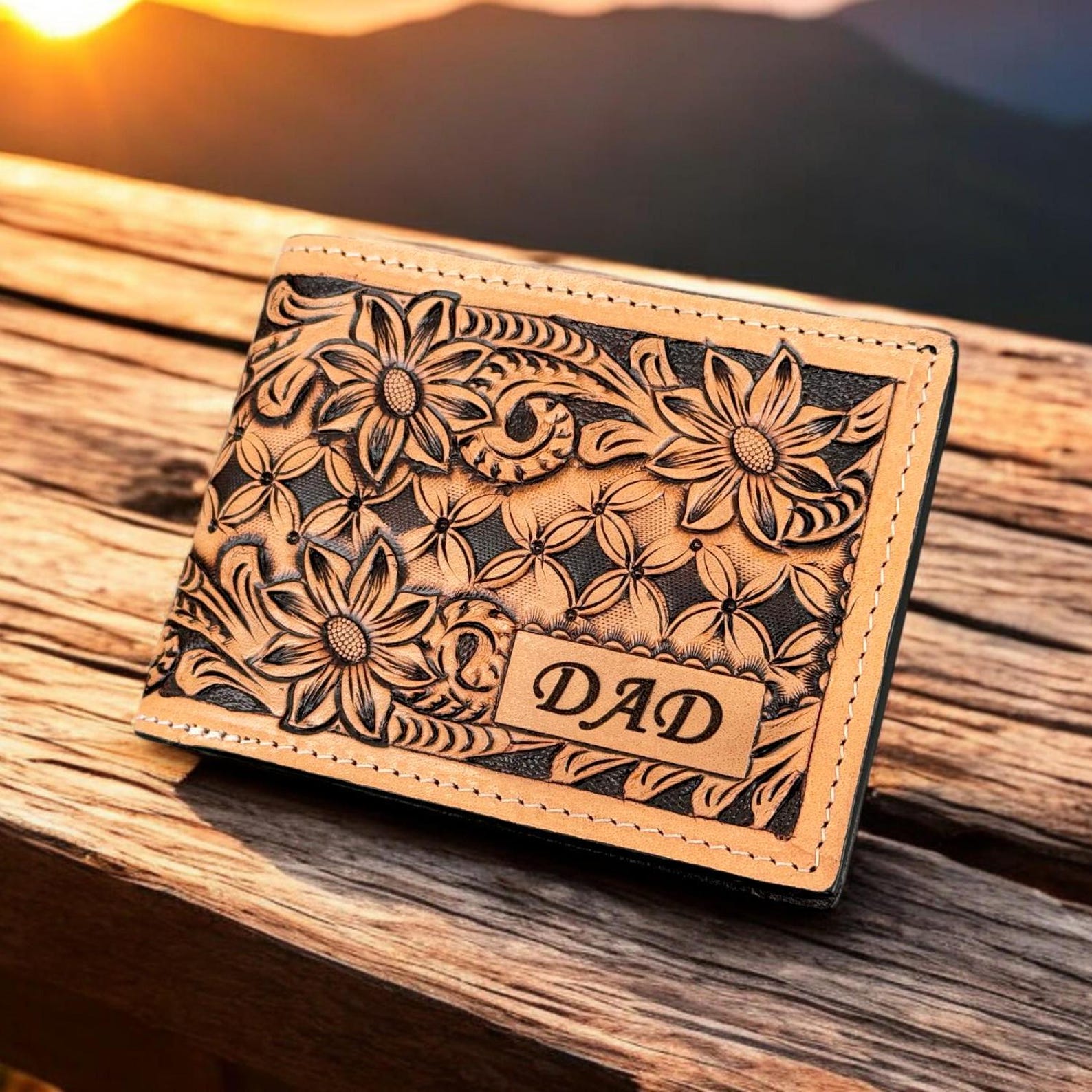 Personalized Western Tooled Leather Wallet for Men and Woman, Custom ...