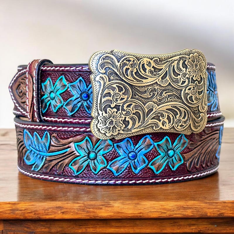 Leather Belt Buckle Painted - Etsy