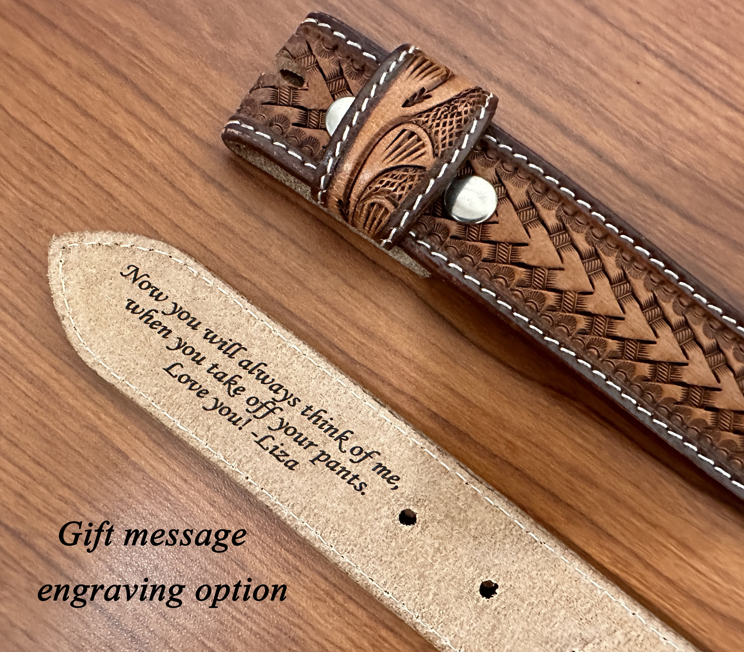 Western Floral Leather Belt Strap for Men Women, Personalized Cowboy ...