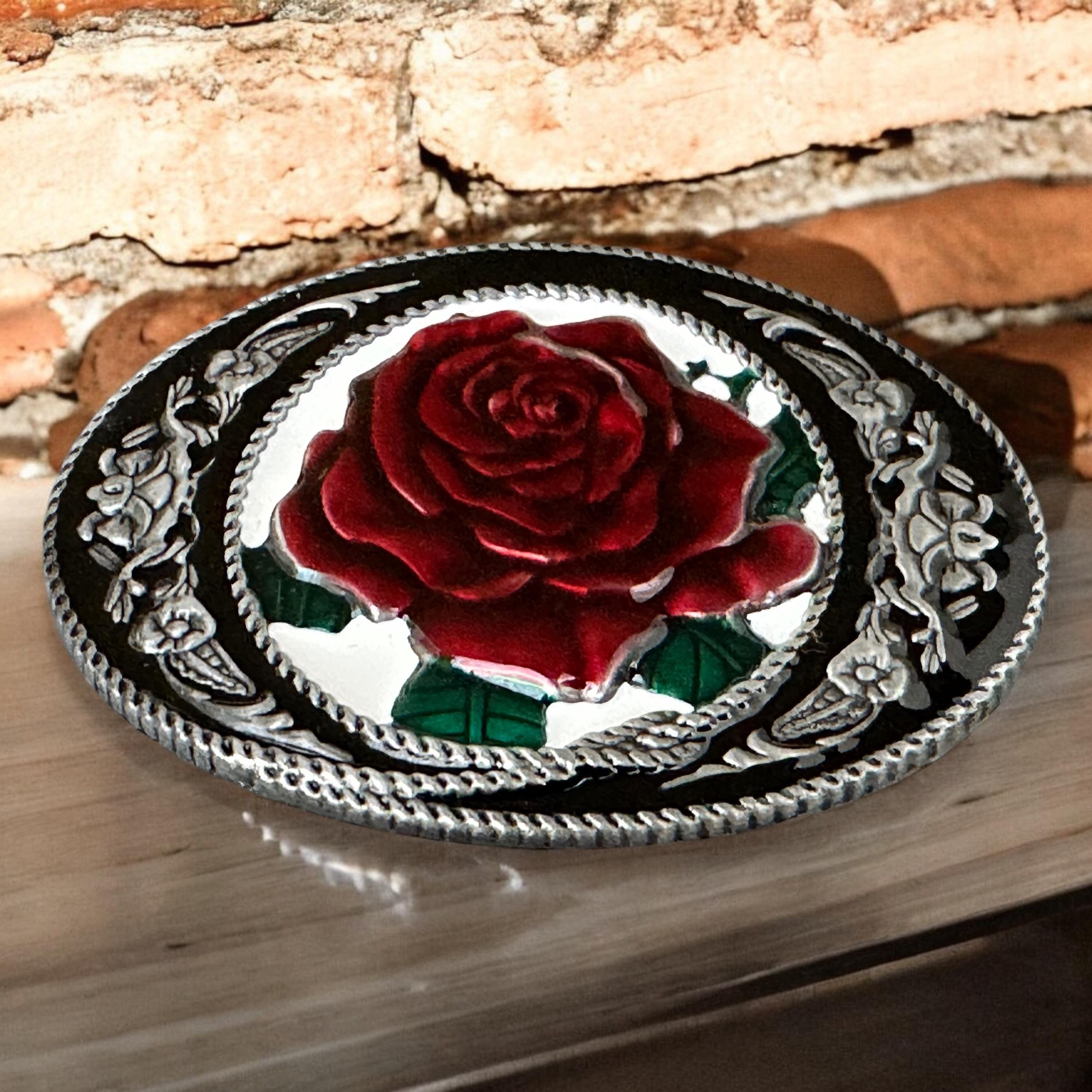 Floral Western Belt Buckle for Men Women, Cowboy Cowgirl Rodeo ...