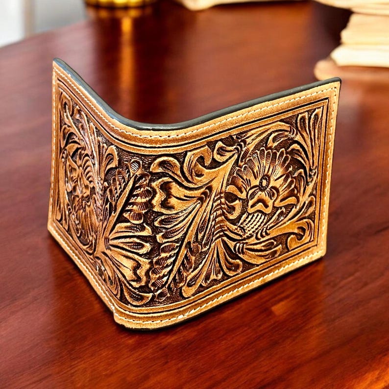 Personalized Western Tooled Leather Wallet for Men and Woman, Custom ...