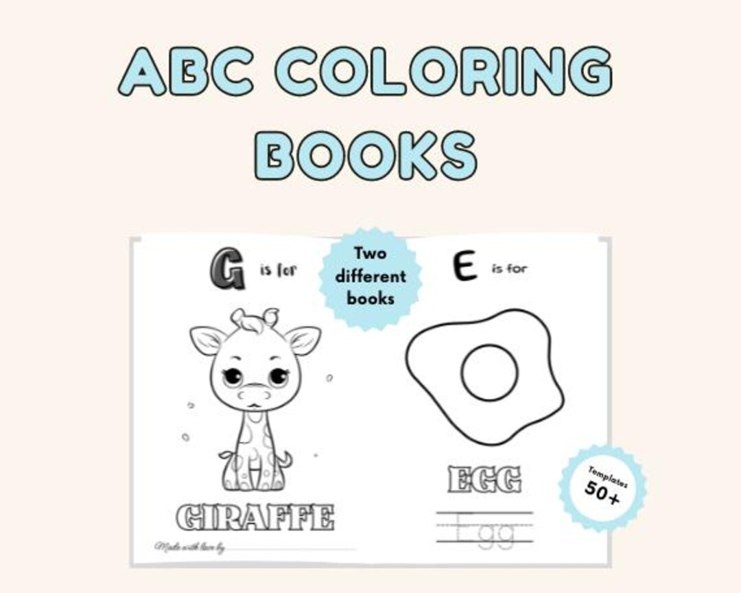 ABC Coloring Book, Digital Download, Printable, Alphabet , Baby's First ...