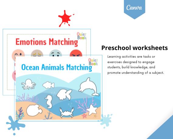 Preschool Worksheets, Quiet Book, Printables for Kids, Homeschool ...