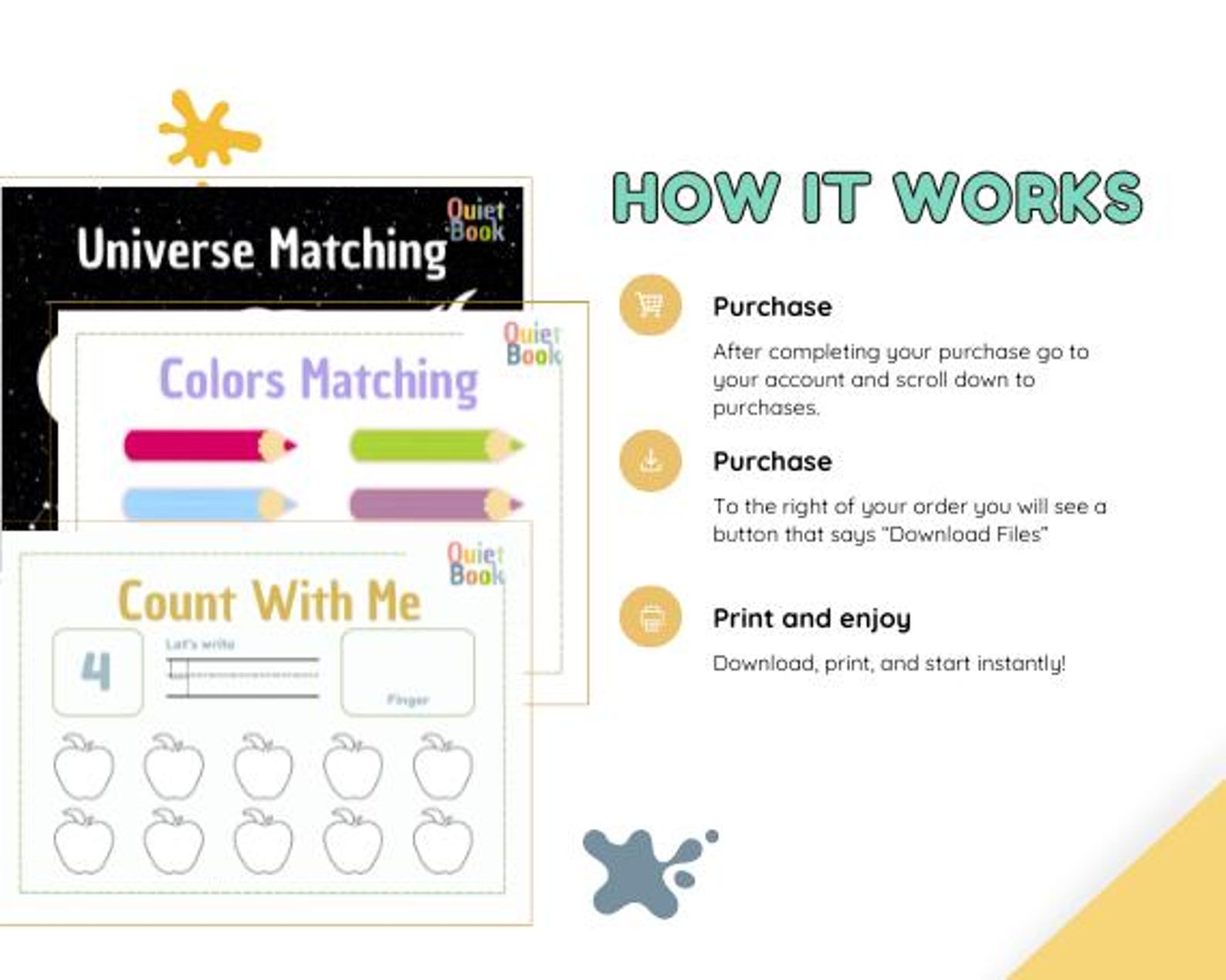 Preschool Worksheets, Quiet Book, Printables for Kids, Homeschool ...