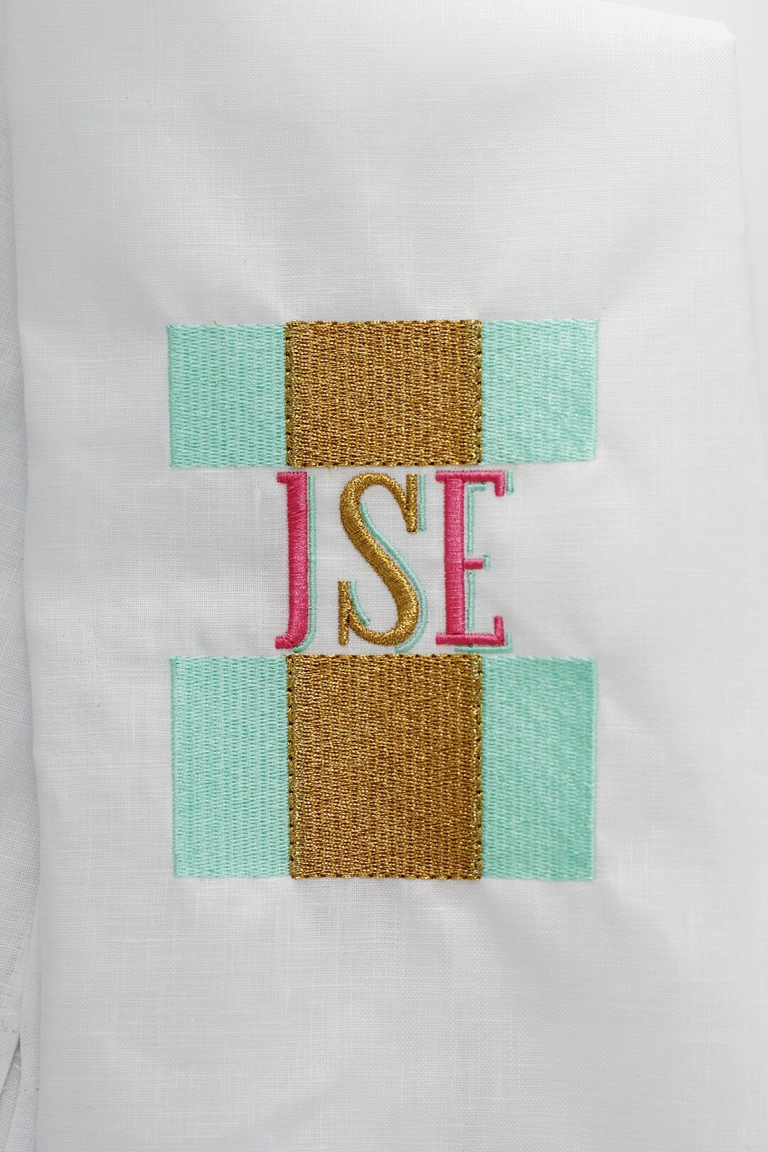 Striped Transitional Linen Holiday Custom Gift Tea Towels Monogrammed ...