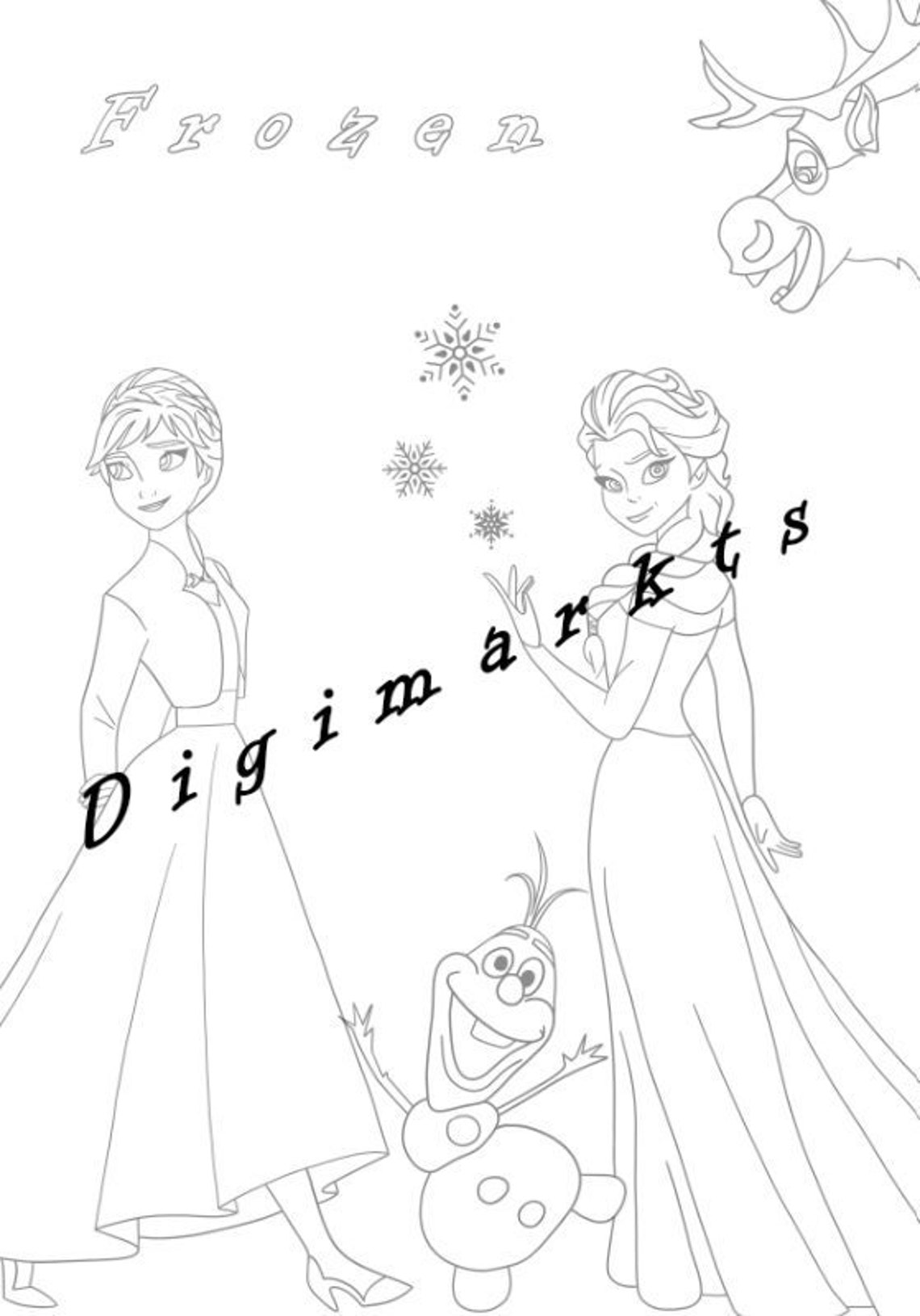 Frozen Colouring Page - Etsy Canada