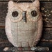 PATTERN Primitive Owl Folk Art Ornie Digital PDF Pattern, Owl Sewing ...