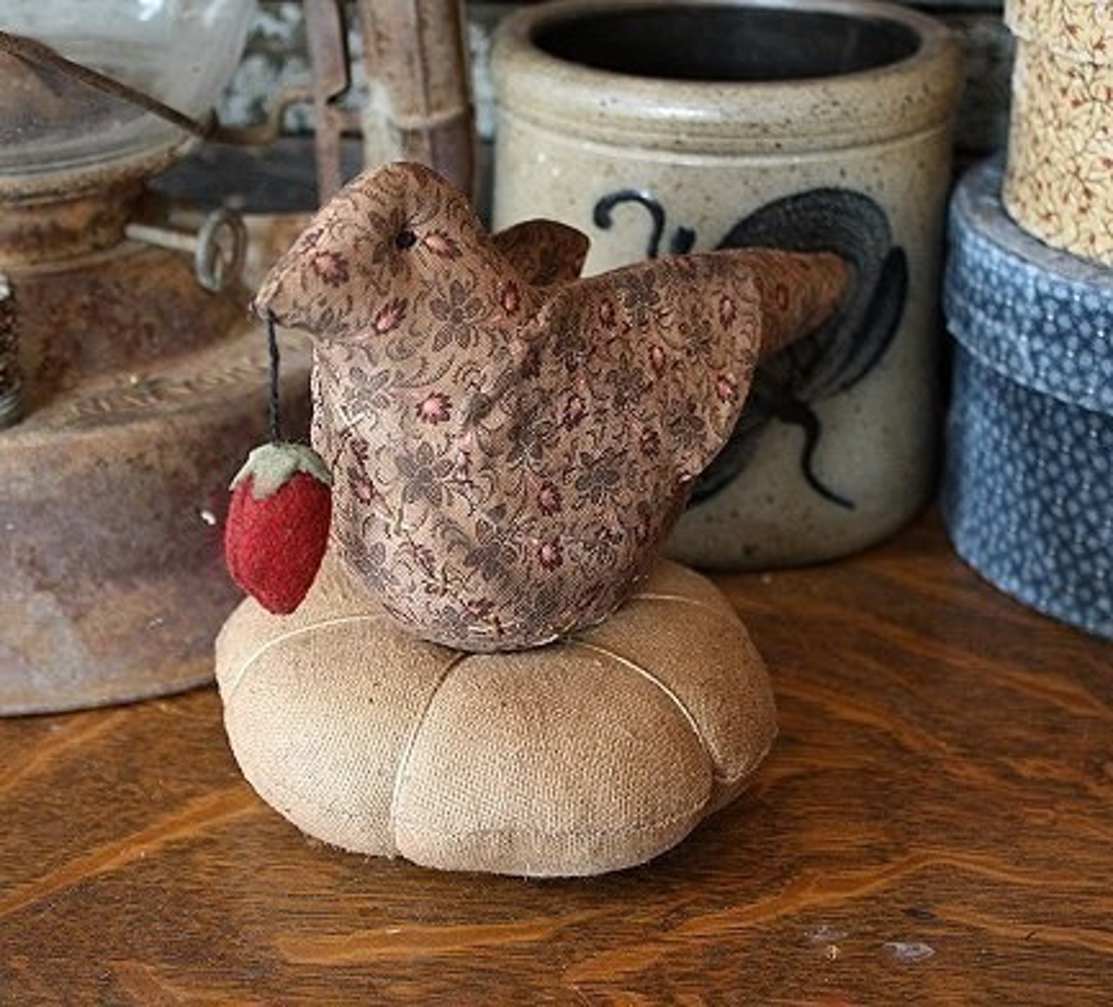 PATTERN Primitive Folk Art Bird Pincushion Digital PDF Pattern ...