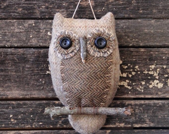 Primitive Owl Folk Art Ornie Ornament - Etsy