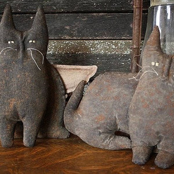 Primitive Black Cats - Etsy