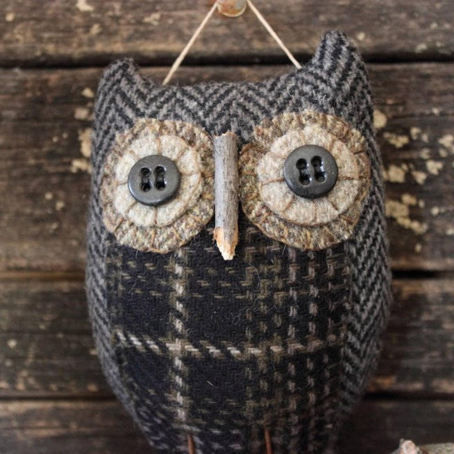 PATTERN Primitive Owl Folk Art Ornie Digital PDF Pattern Owl - Etsy
