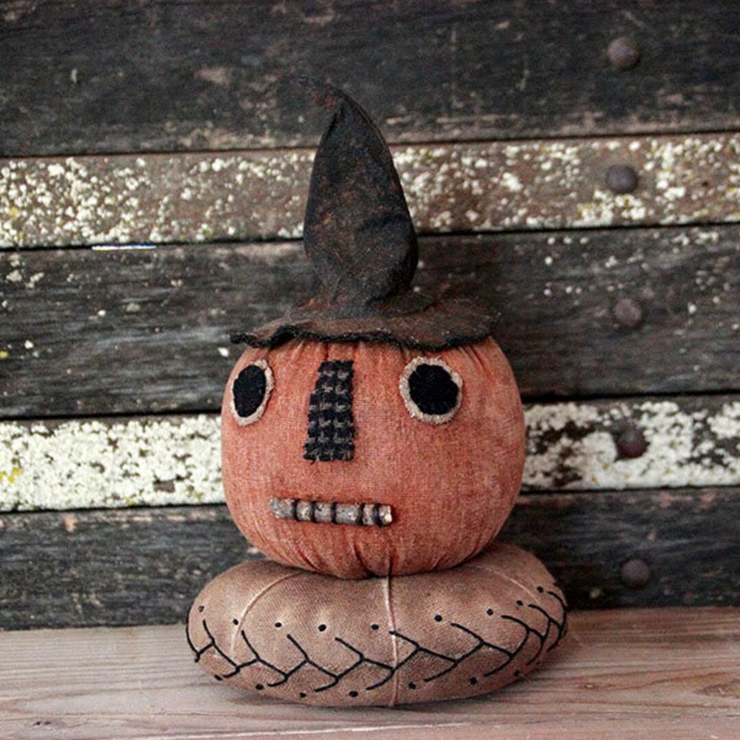 PATTERN Primitive Halloween Pumpkin Guy Pincushion Digital PDF Pattern ...