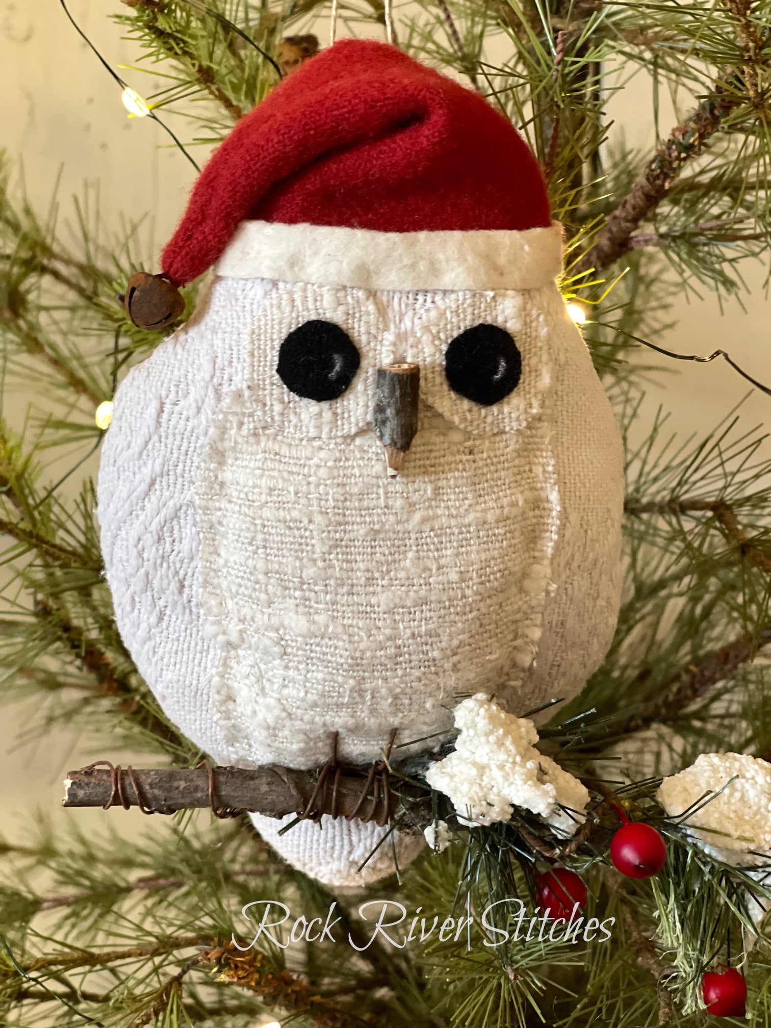 PATTERN Digital PDF Sewing Pattern, Primitive Christmas Santa Owl Ornie ...