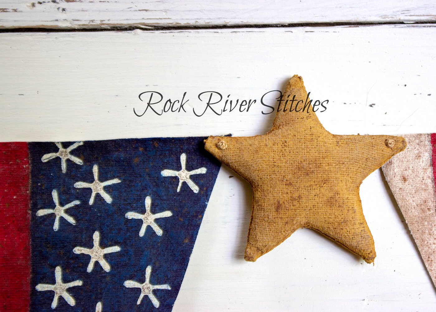 PDF Pattern Primitive Americana Flag Pennant Banner Sewing - Etsy