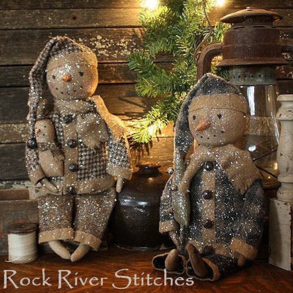 Primitive Snowman Pattern - Etsy