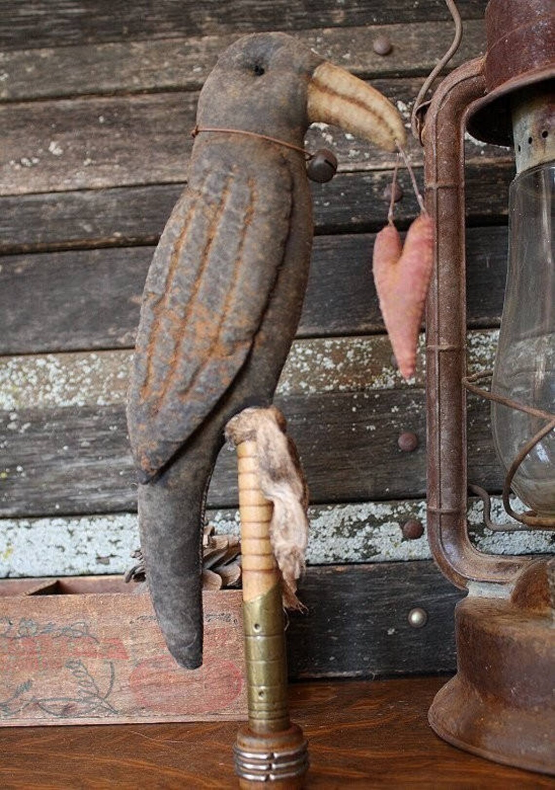 PATTERN Primitive Folk Art Crow Heart Make Do E-PATTERN - Etsy