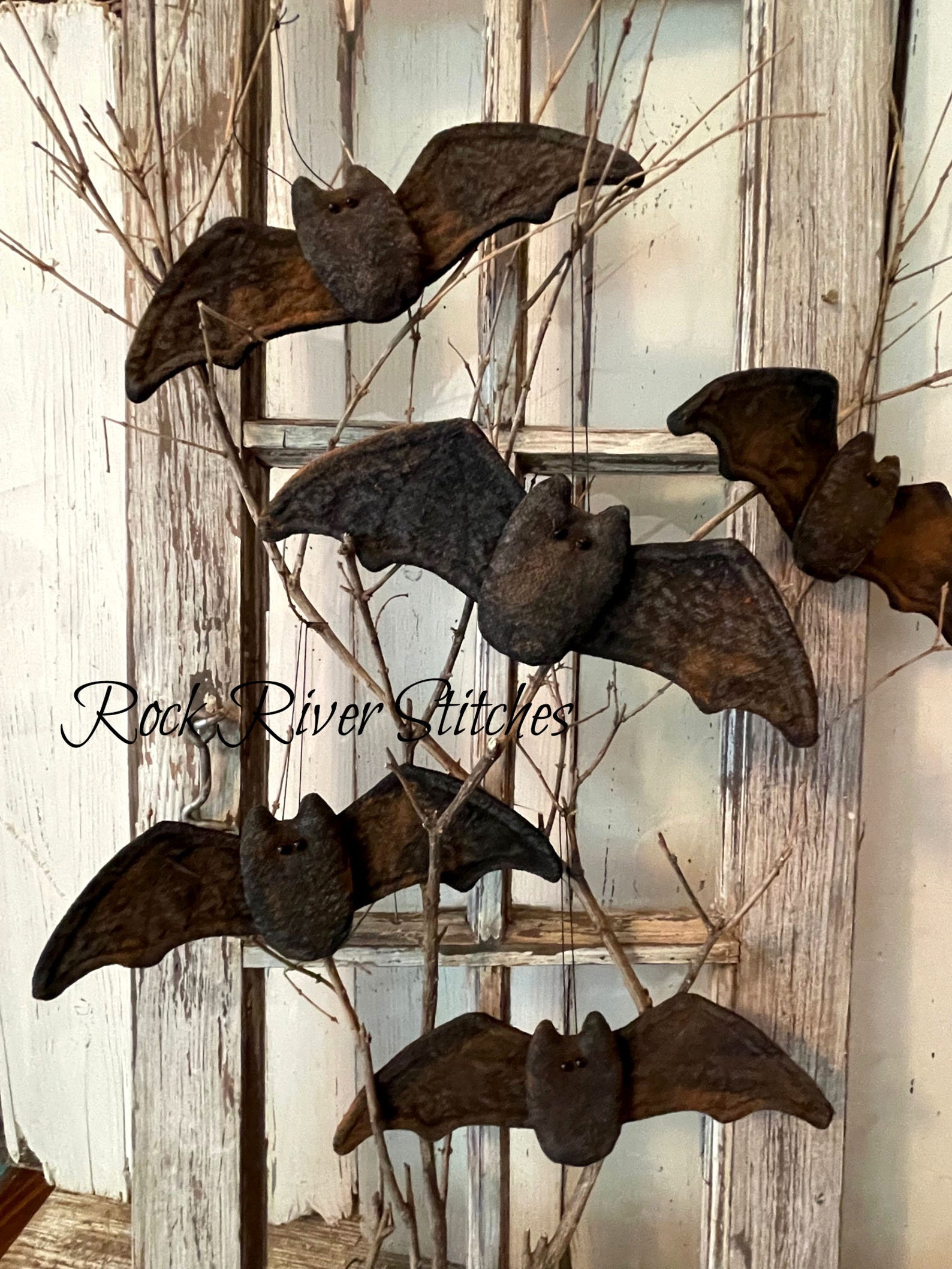 PDF Sewing Pattern, Primitive Halloween Bat Ornie Pattern, Digital ...