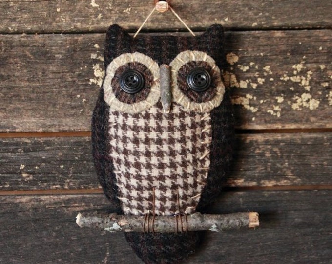Primitive Owl Folk Art Ornie Ornament - Etsy