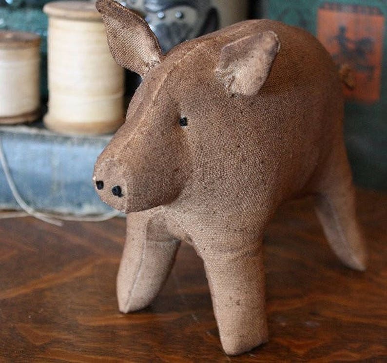 PATTERN Primitive Folk Art Simple Pig Digital PDF Pattern - Etsy