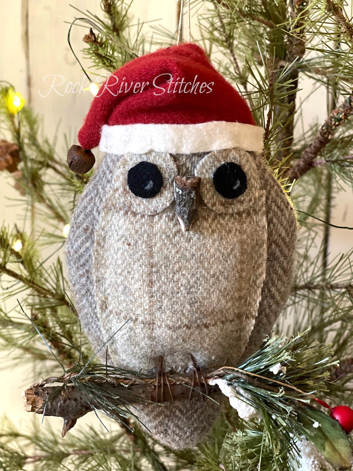 PATTERN Digital PDF Sewing Pattern, Primitive Christmas Santa Owl Ornie ...