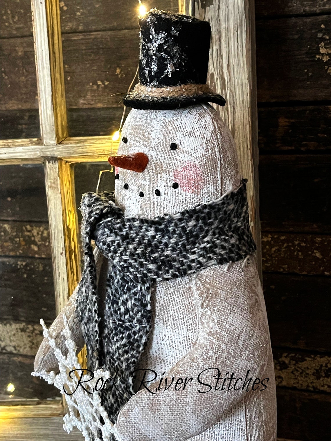 PATTERN PDF Digital Primitive Winter Snowflake Snowman Pattern, Sewing ...