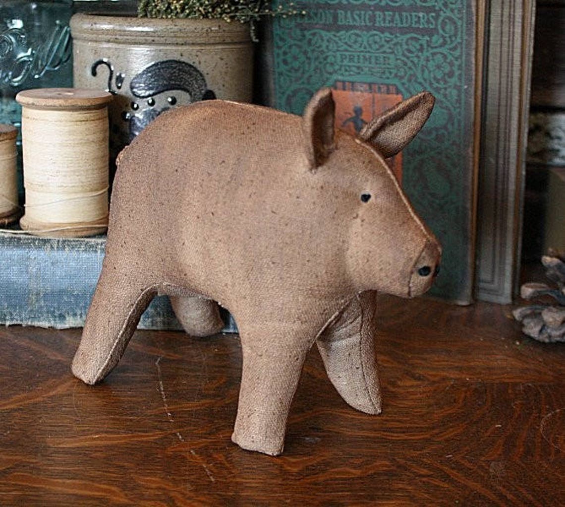 PATTERN Primitive Folk Art Simple Pig Digital PDF Pattern - Etsy