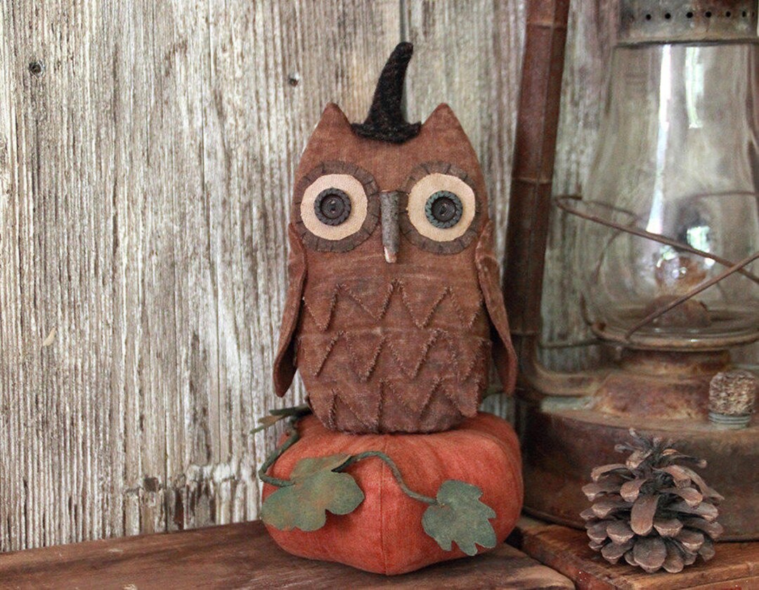 PATTERN Primitive Halloween PDF Pattern, Halloween Owl and Pumpkin ...