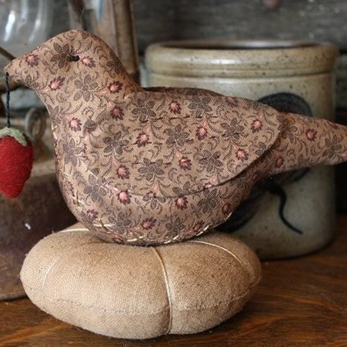 PATTERN Primitive Folk Art Bird Pincushion Digital PDF | Etsy