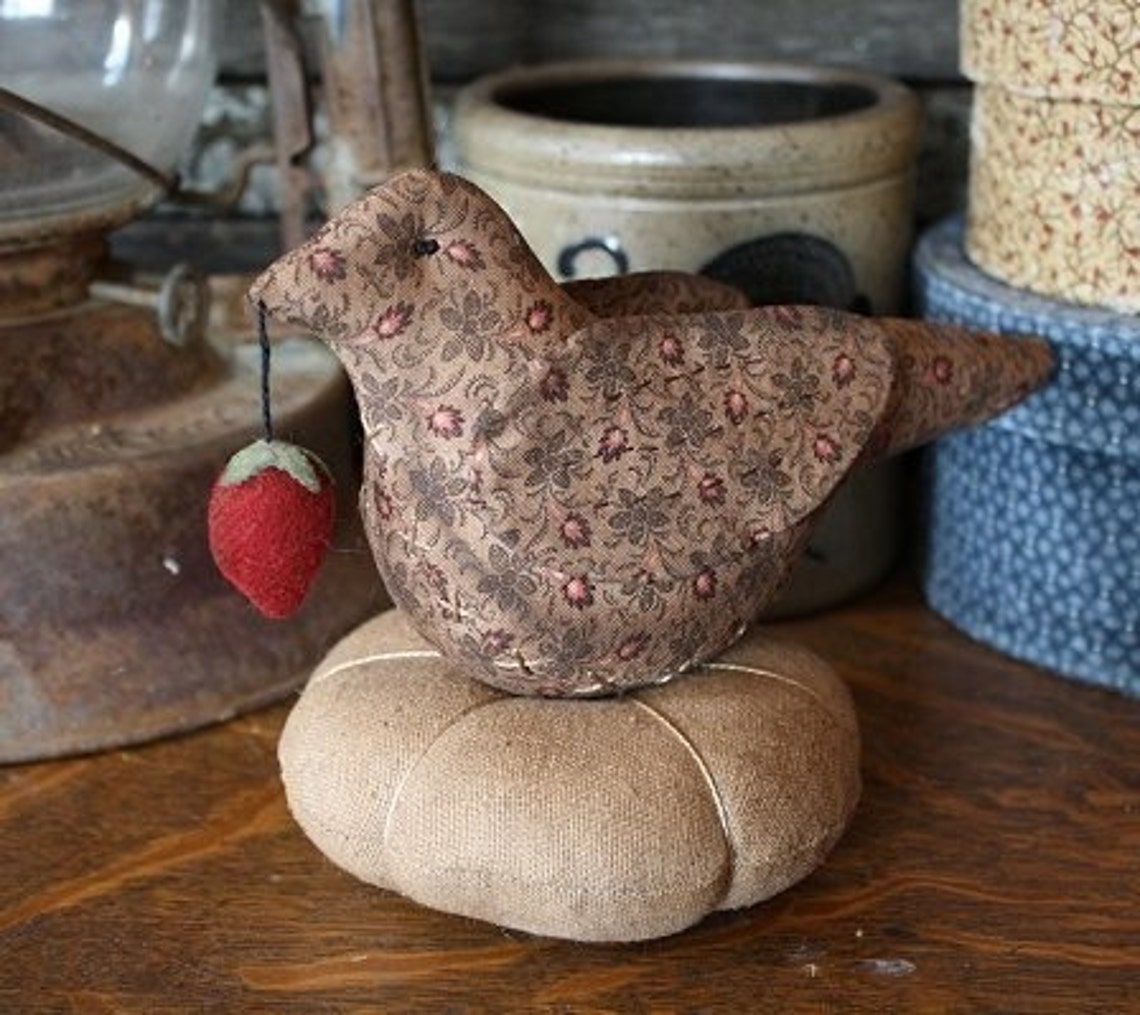 PATTERN Primitive Folk Art Bird Pincushion Digital PDF Pattern ...