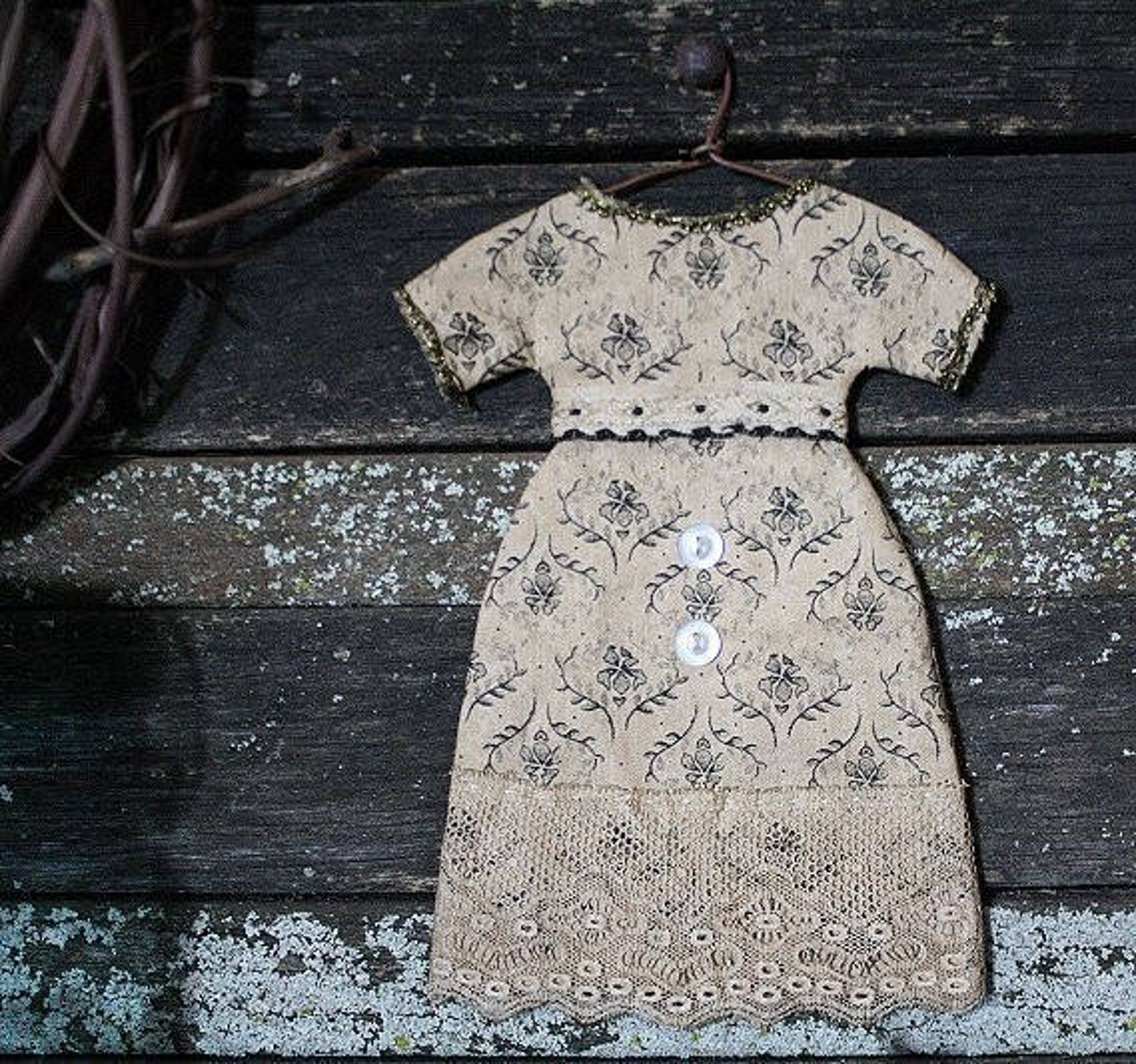 PATTERN Primitive Folk Art Doll Dress Ornie Digital PDF | Etsy