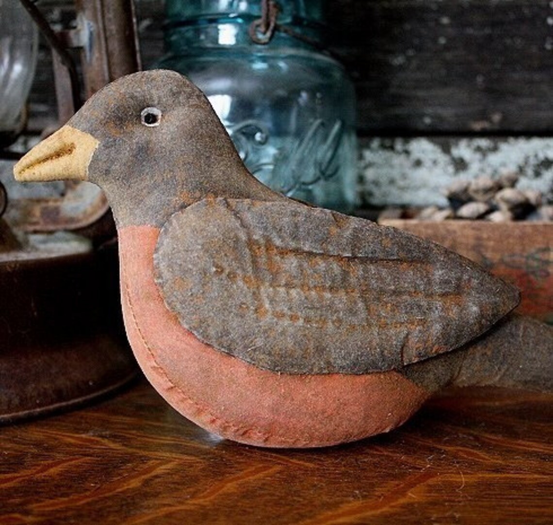 PATTERN Primitive Spring American Robin Bird Digital PDF | Etsy