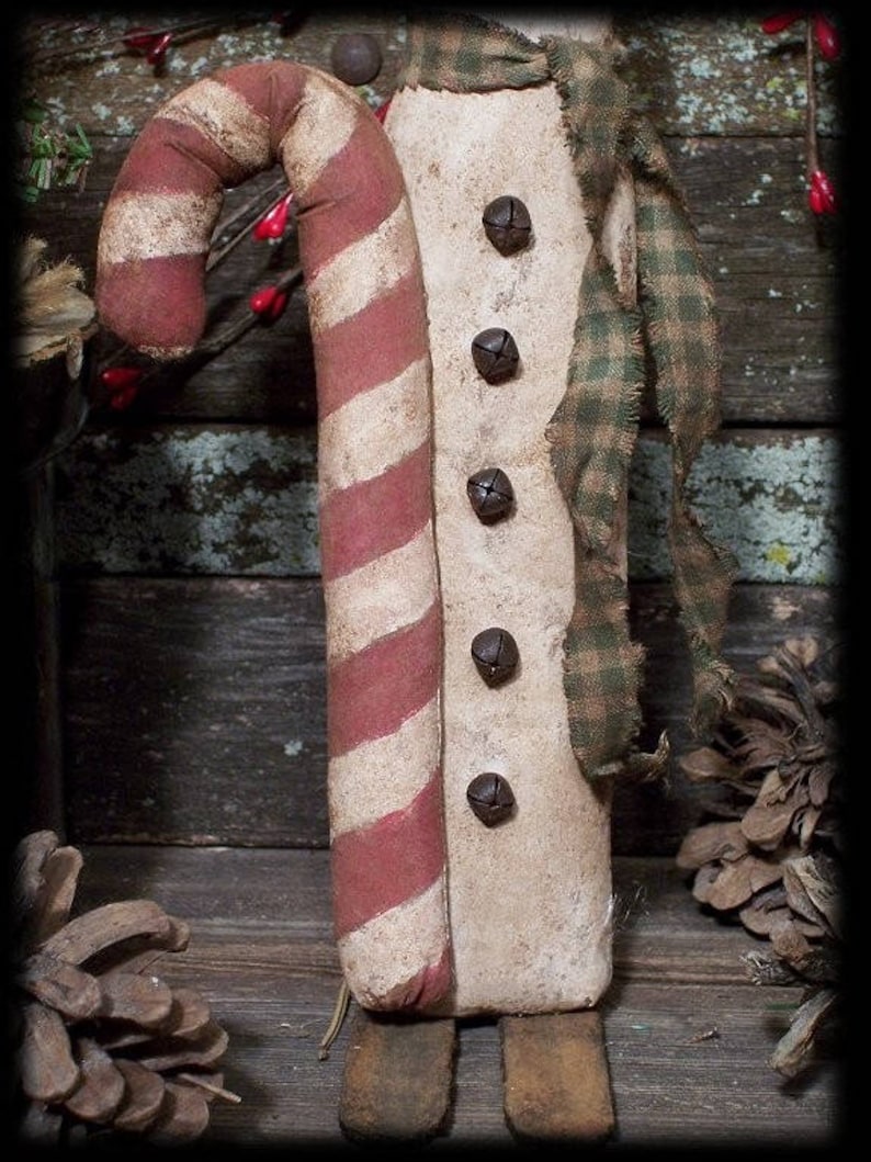 PATTERN Primitive Christmas Skinny Skiing Snowman Doll - Etsy