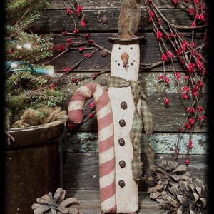 PATTERN Primitive Christmas Skinny Skiing Snowman Doll E-PATTERN ...