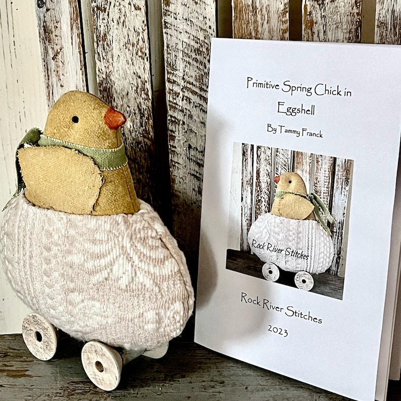 PATTERN PDF Digital Primitive Spring Chick in Eggshell - Etsy
