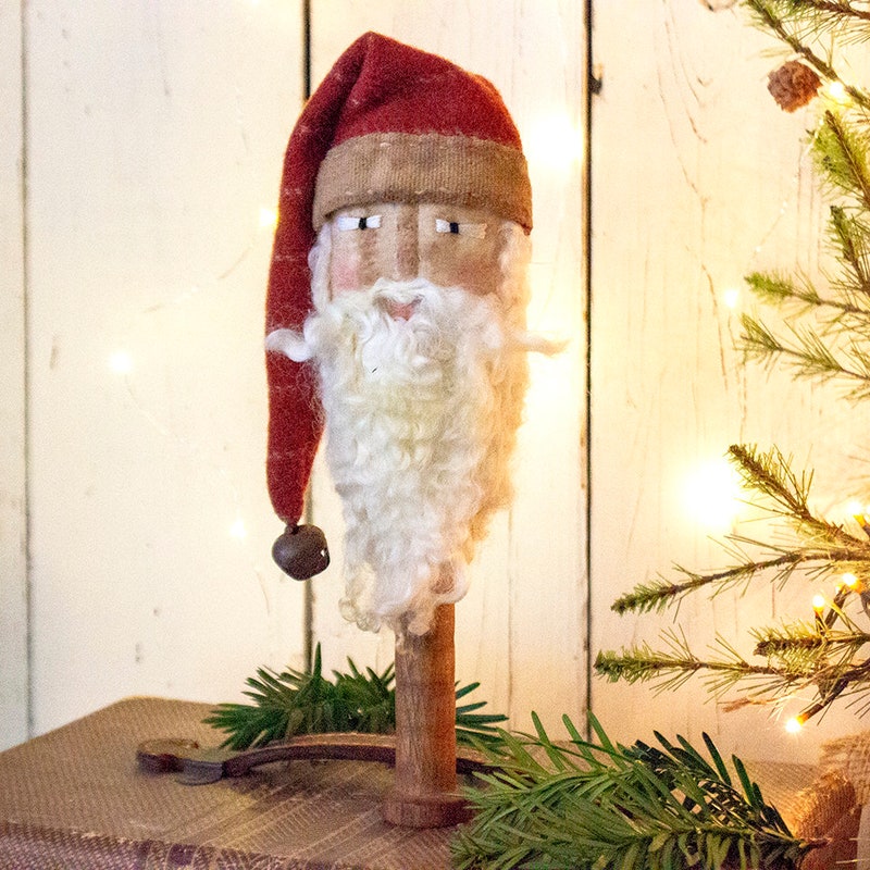Primitive Santa Ornament - Etsy