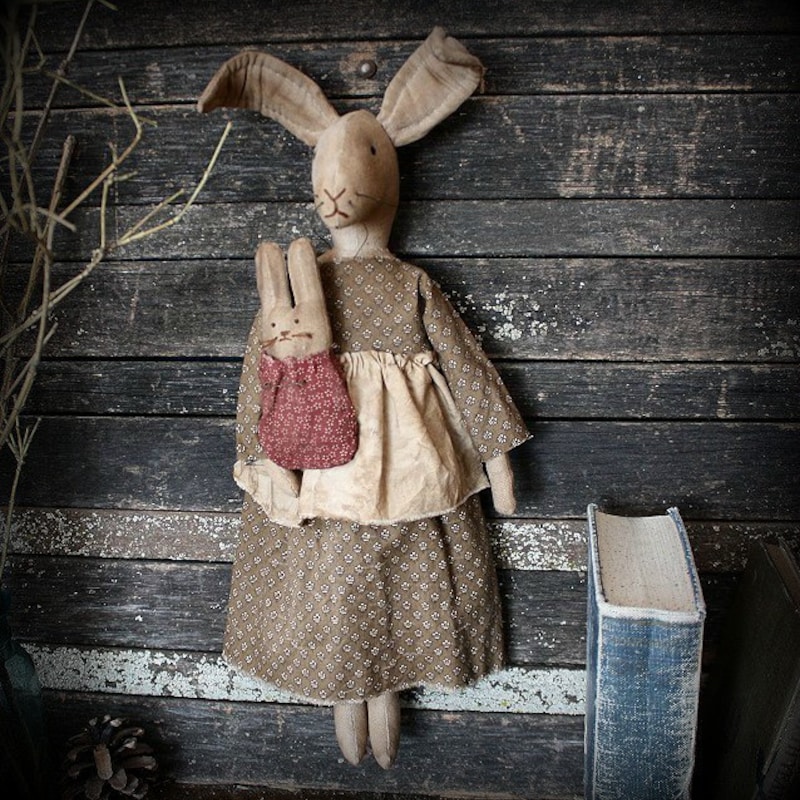 Primitive Rabbit Pattern - Etsy