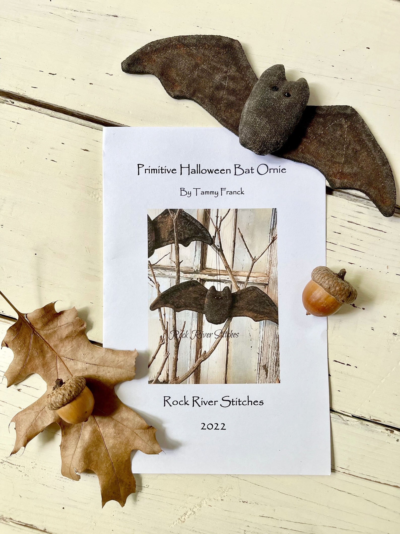 PDF Sewing Pattern, Primitive Halloween Bat Ornie Pattern, Digital ...