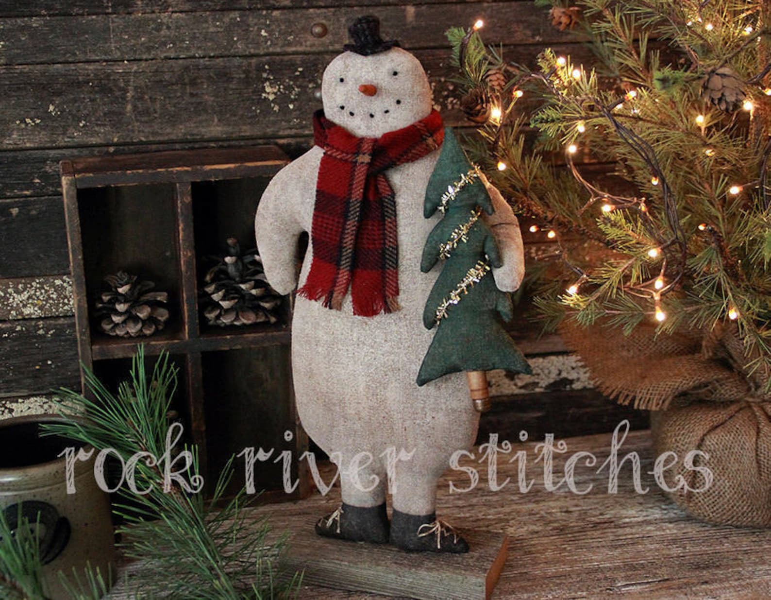PATTERN Primitive Christmas Standing Snowman Doll PDF Pattern - Etsy