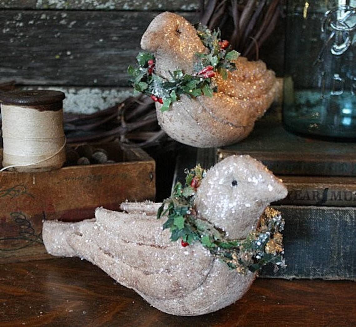PATTERN Primitive Christmas Folk Art Dove Ornies Digital PDF Pattern ...