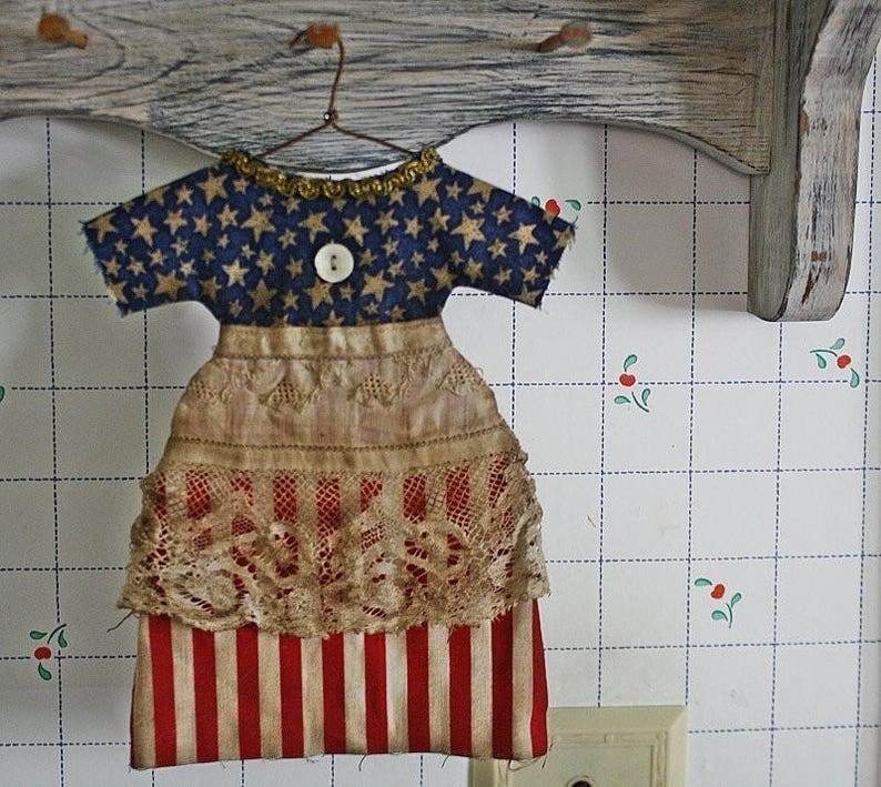 PATTERN Primitive Folk Art Doll Dress Ornie Digital PDF | Etsy