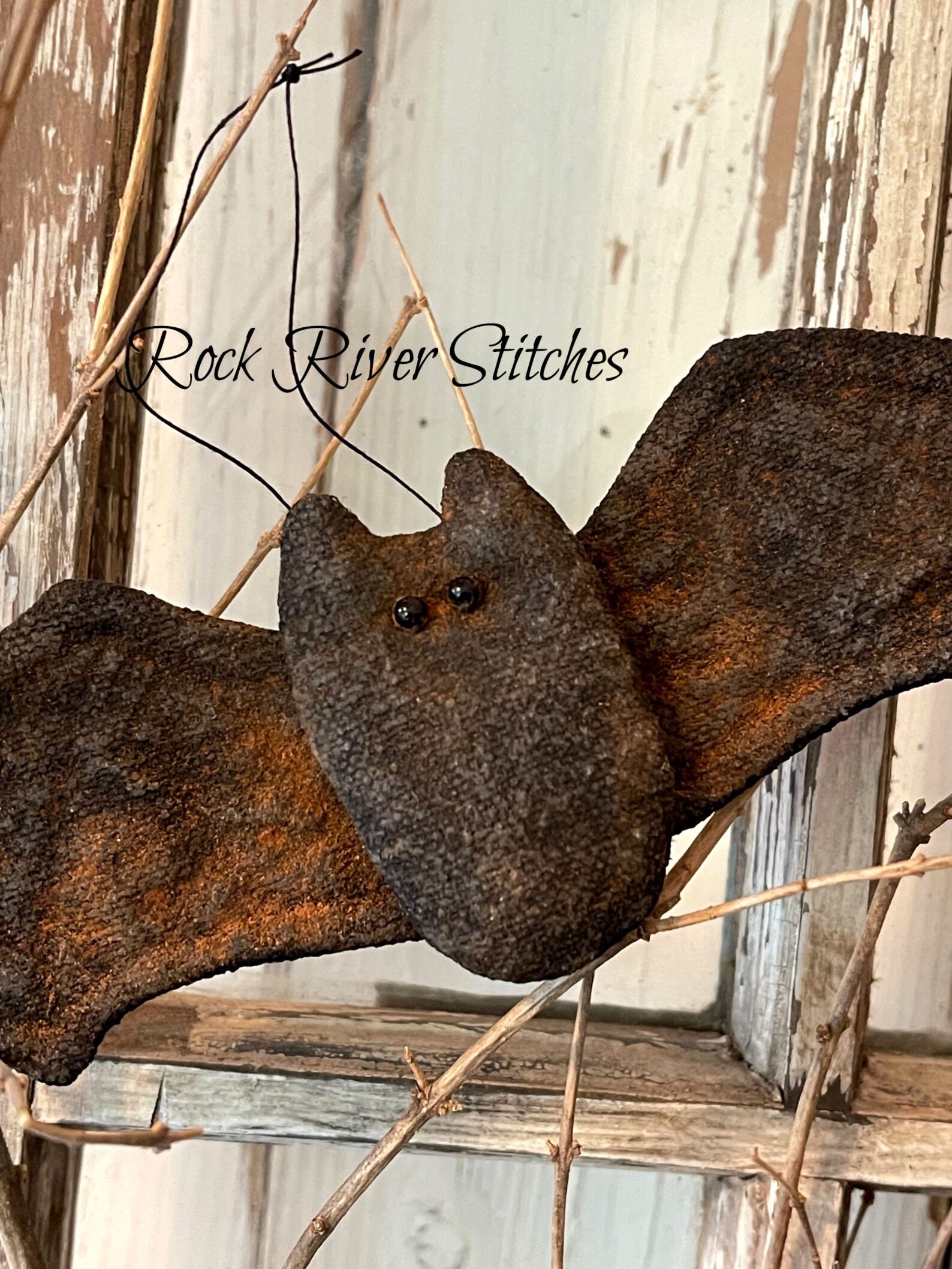 PDF Sewing Pattern, Primitive Halloween Bat Ornie Pattern, Digital ...