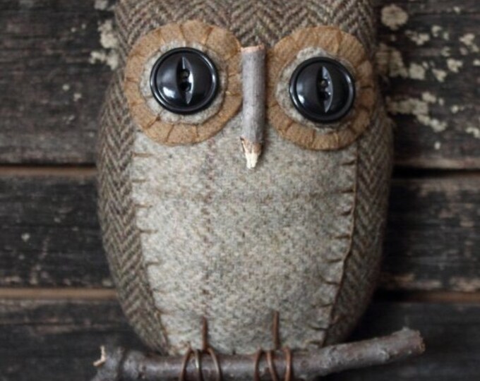 Primitive Owl Folk Art Ornie - Etsy