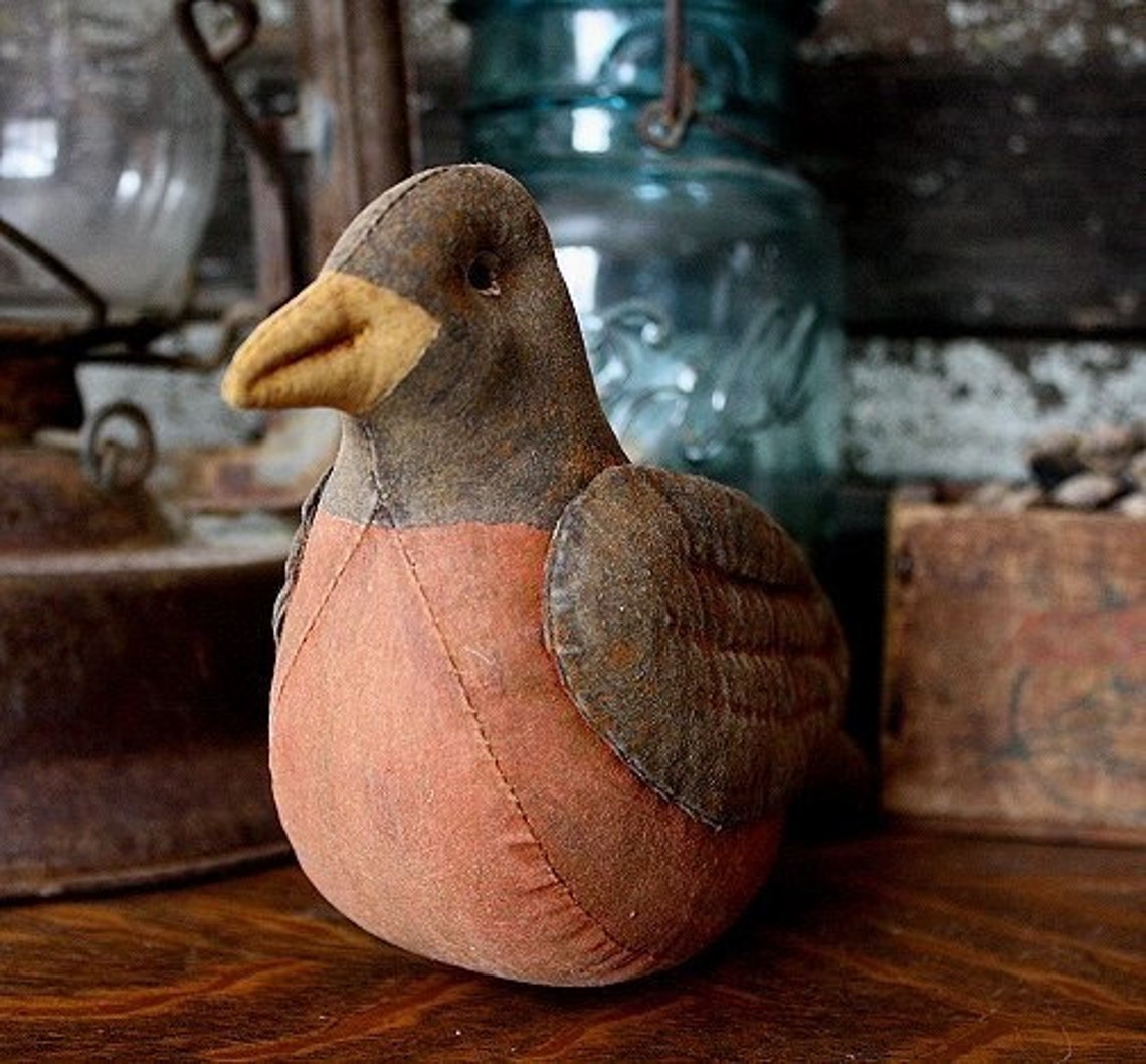 PATTERN Primitive Spring American Robin Bird Digital PDF | Etsy