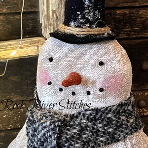 PATTERN PDF Digital Primitive Winter Snowflake Snowman Pattern, Sewing ...