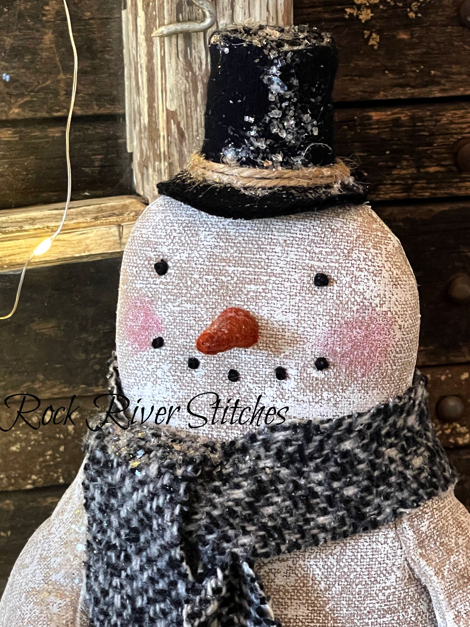 PATTERN PDF Digital Primitive Winter Snowflake Snowman Pattern, Sewing ...