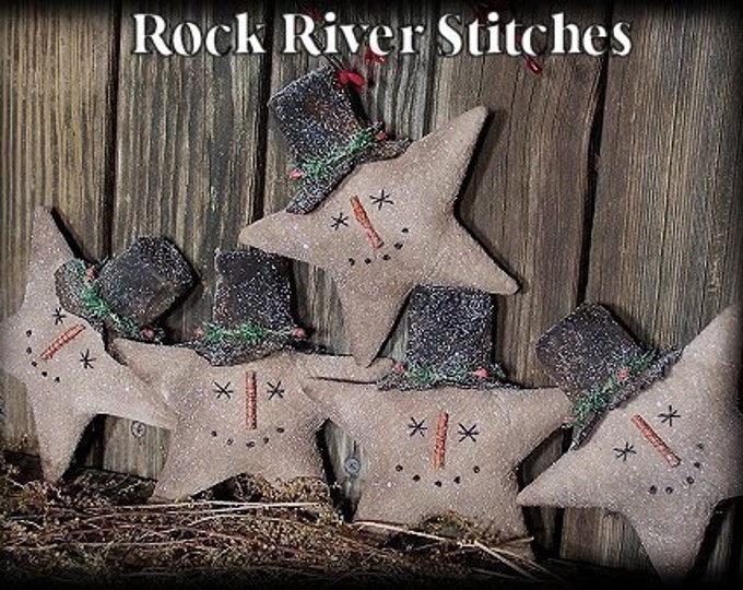 Primitive Christmas Snowmen Star Ornies E Pattern - Etsy