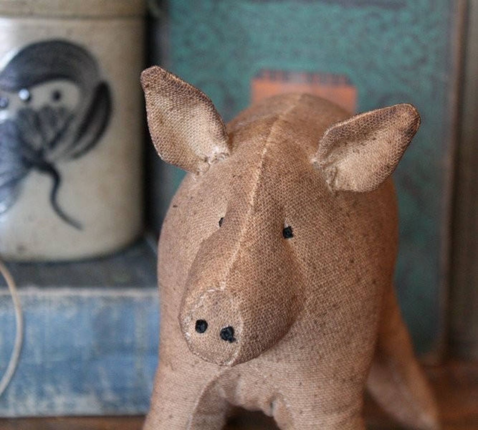 PATTERN Primitive Folk Art Simple Pig Digital PDF Pattern - Etsy